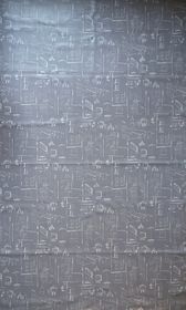 Grey Vinyl with white "City life" patterns 6-8 seater (137x240cm ...