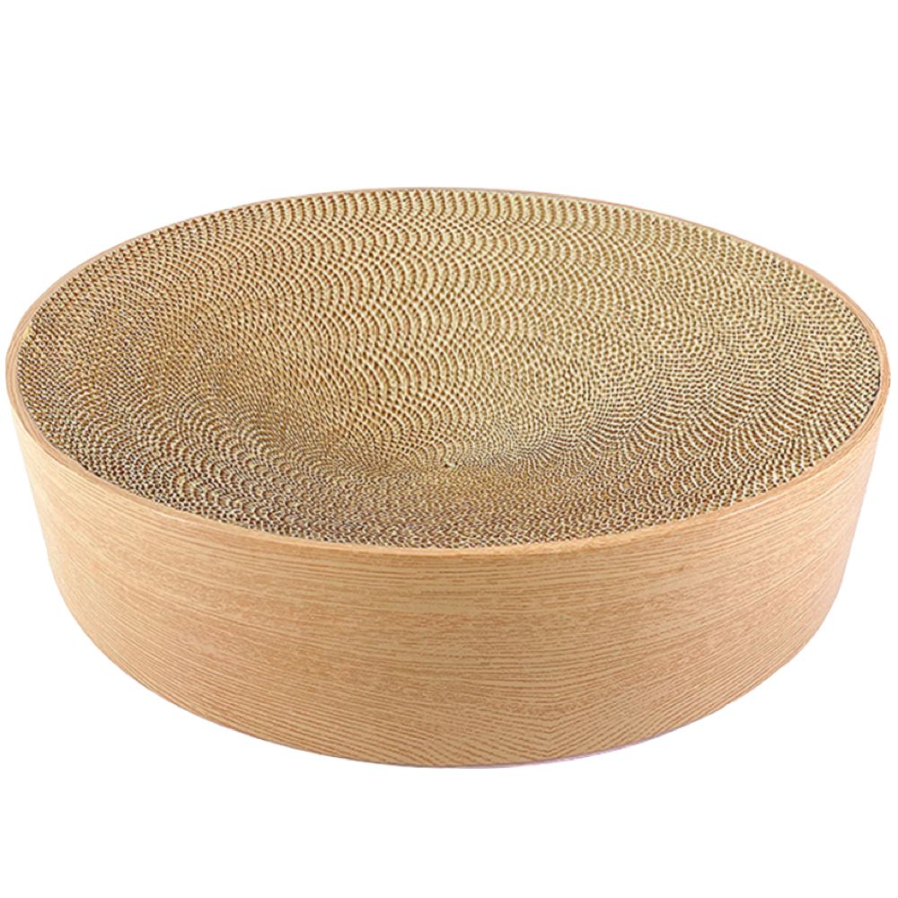 Pet Safe Durable Round Corrugated Scratch Board Lounging Bed (40x10cm ...