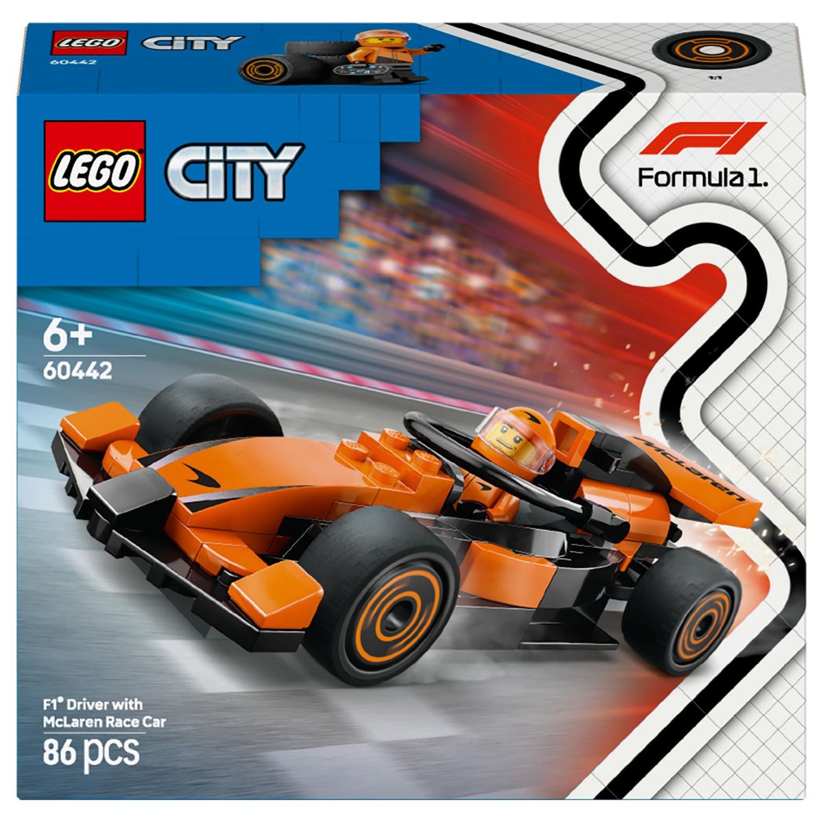 LEGO® City F1® Driver with McLaren Race Car Mini Vehicle Toy Playset ...