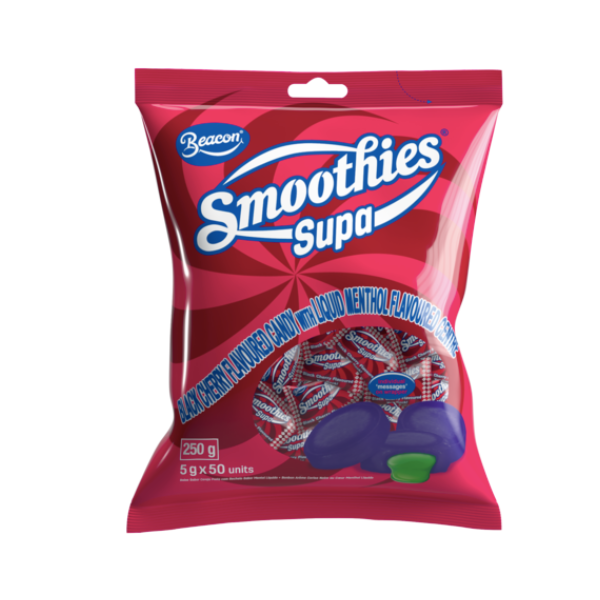 Beacon Smoothies 50 Supa Black Cherry Flavoured Sweets 6 X 250g Buy