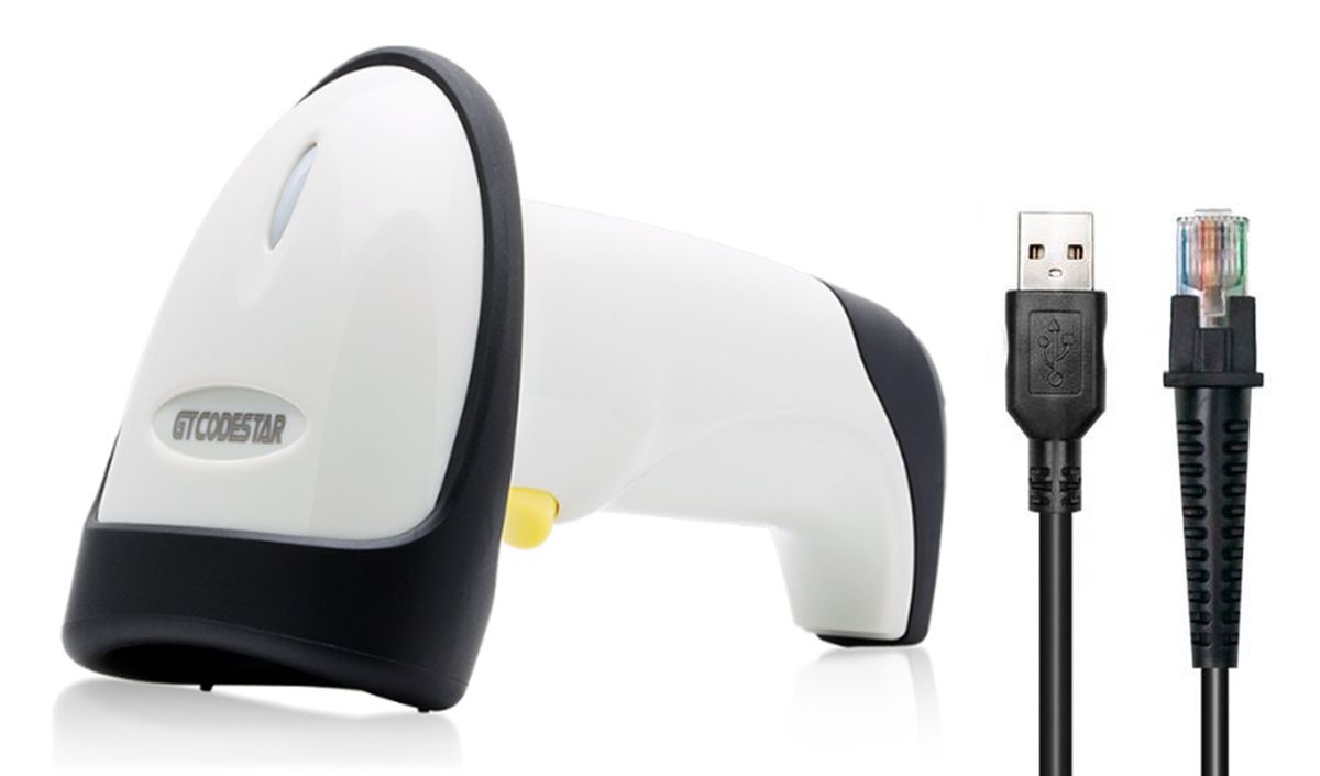 Portable Hand 1D Laser Barcode Scanner -white | Shop Today. Get it ...
