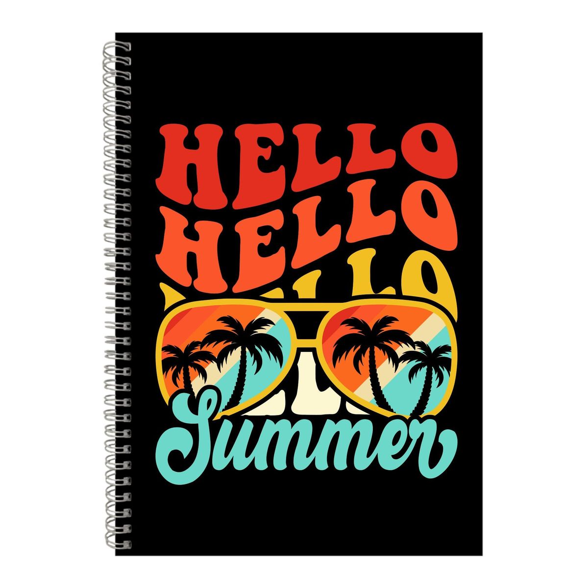 Summer A4 Notebook Spiral and Lined with Surfing Graphic Notepad ...