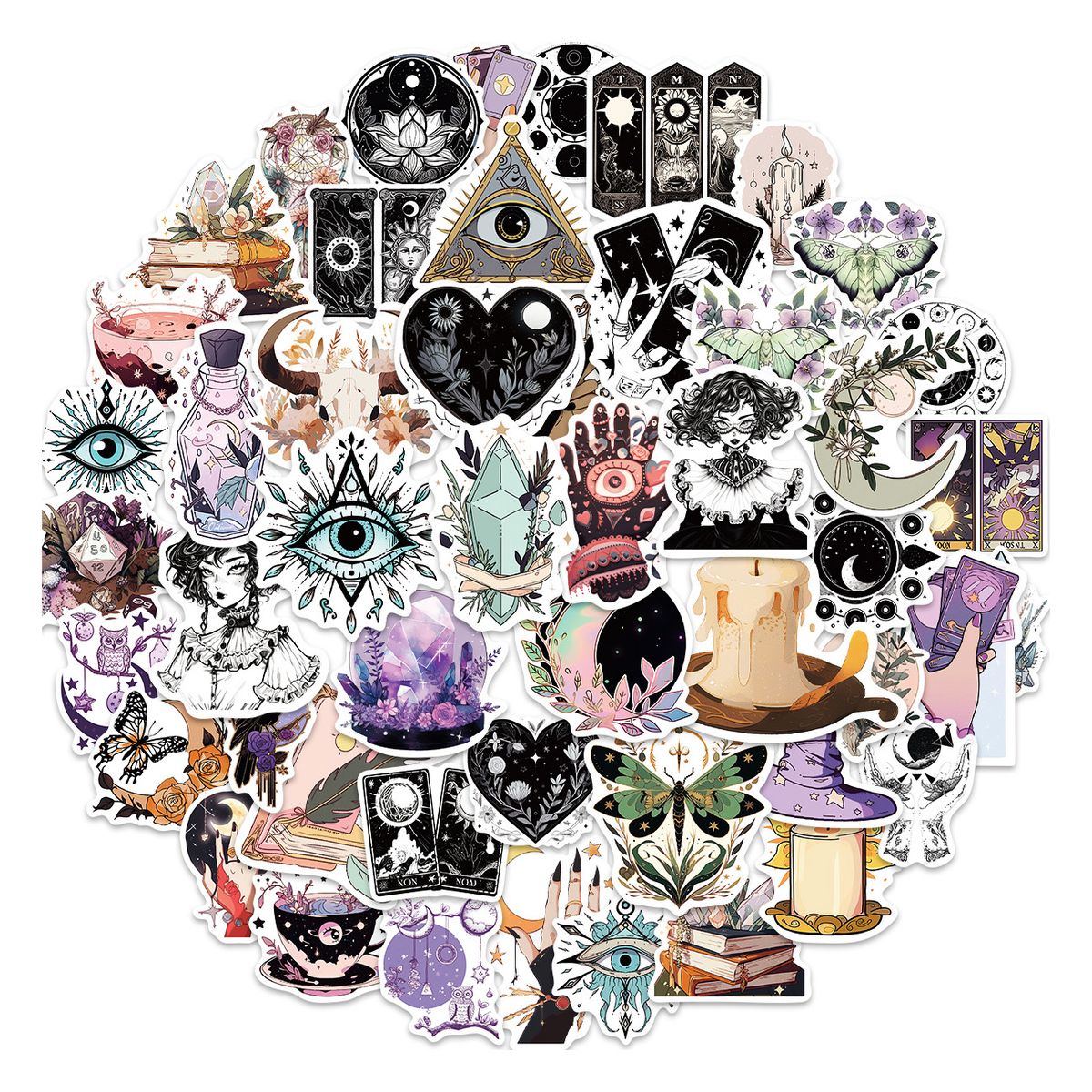 50pcs Label Waterproof Stickers Pack Art Craft - Medieval Magic Girl ...