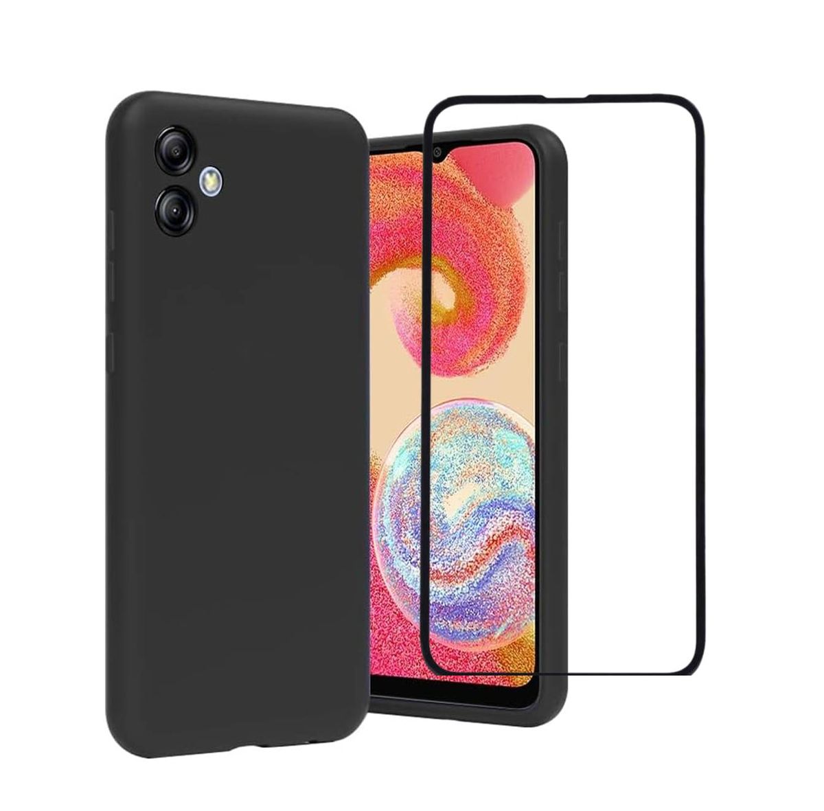 Silicone Phone Case &Screen Protector Combo for Samsung Galaxy A04 - Black | Shop Today. Get it ...