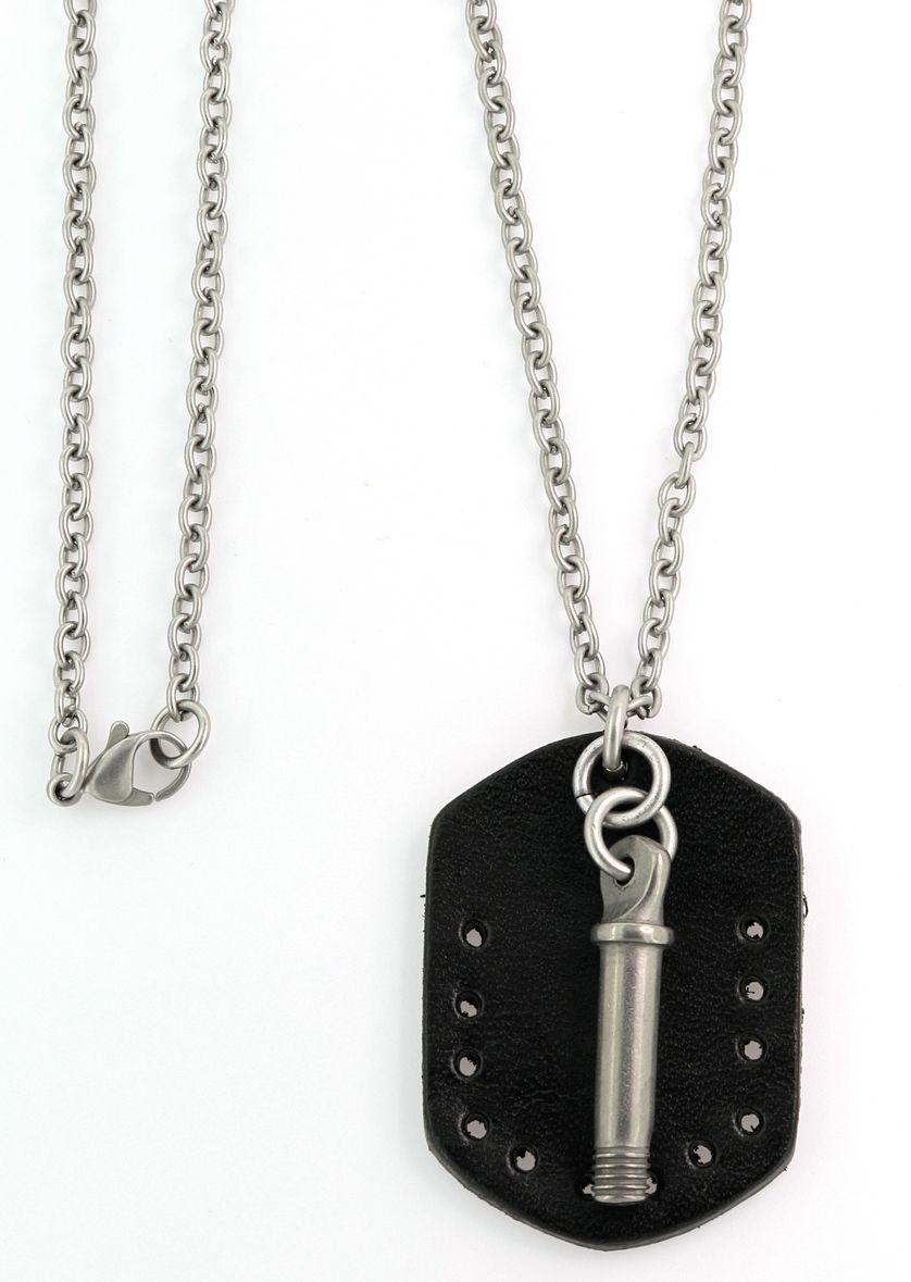 Stainless Steel Bolt & Leather Dog Tag With Round Link Chain | Shop ...