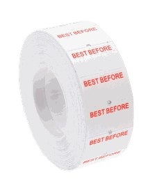 Best Before 22X12sx White Punched Samark Gun Labels 42 Rolls Per Box ...