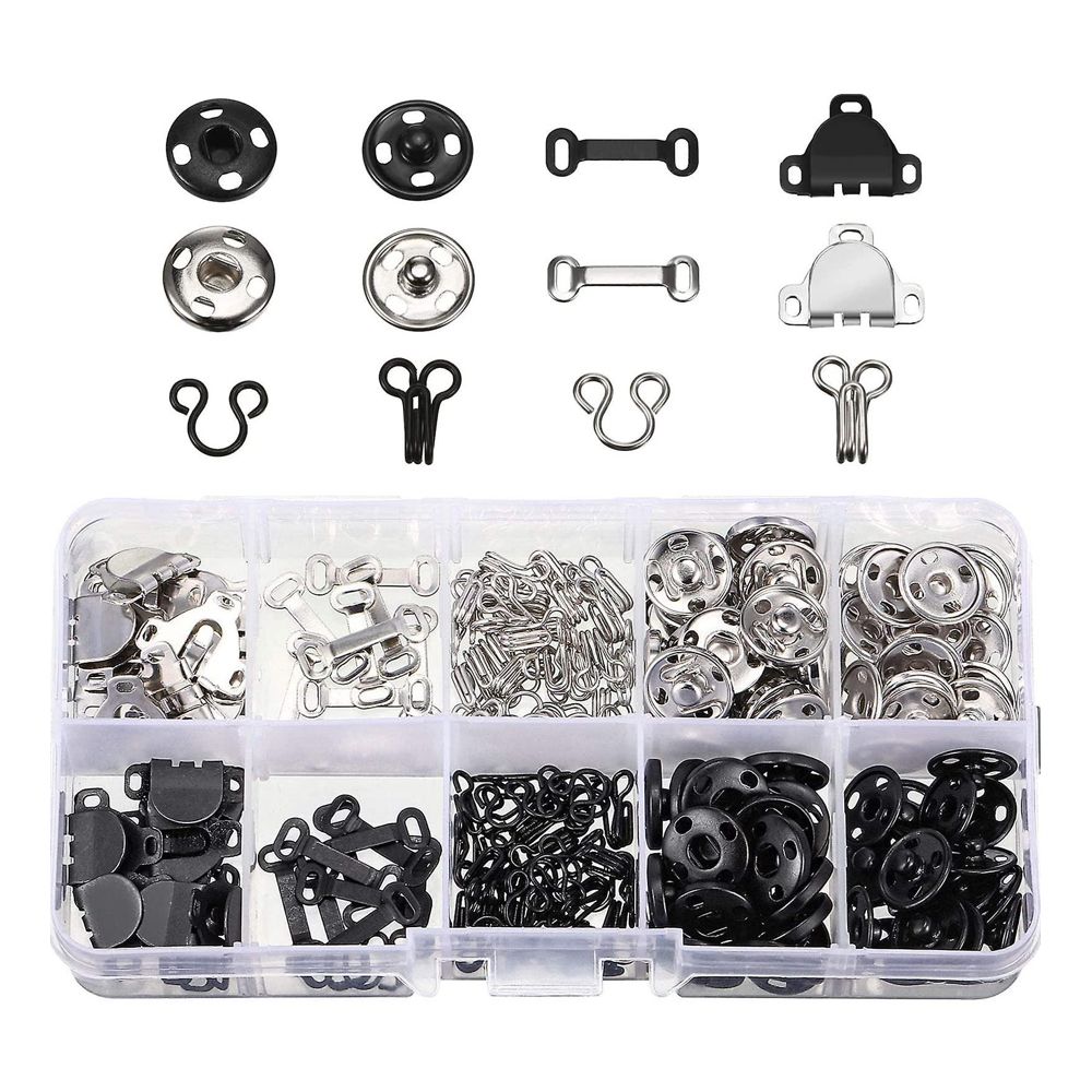 Craft Stationery DIY Sewing Hooks, Eyes & Buttons Set of 100 | Shop ...