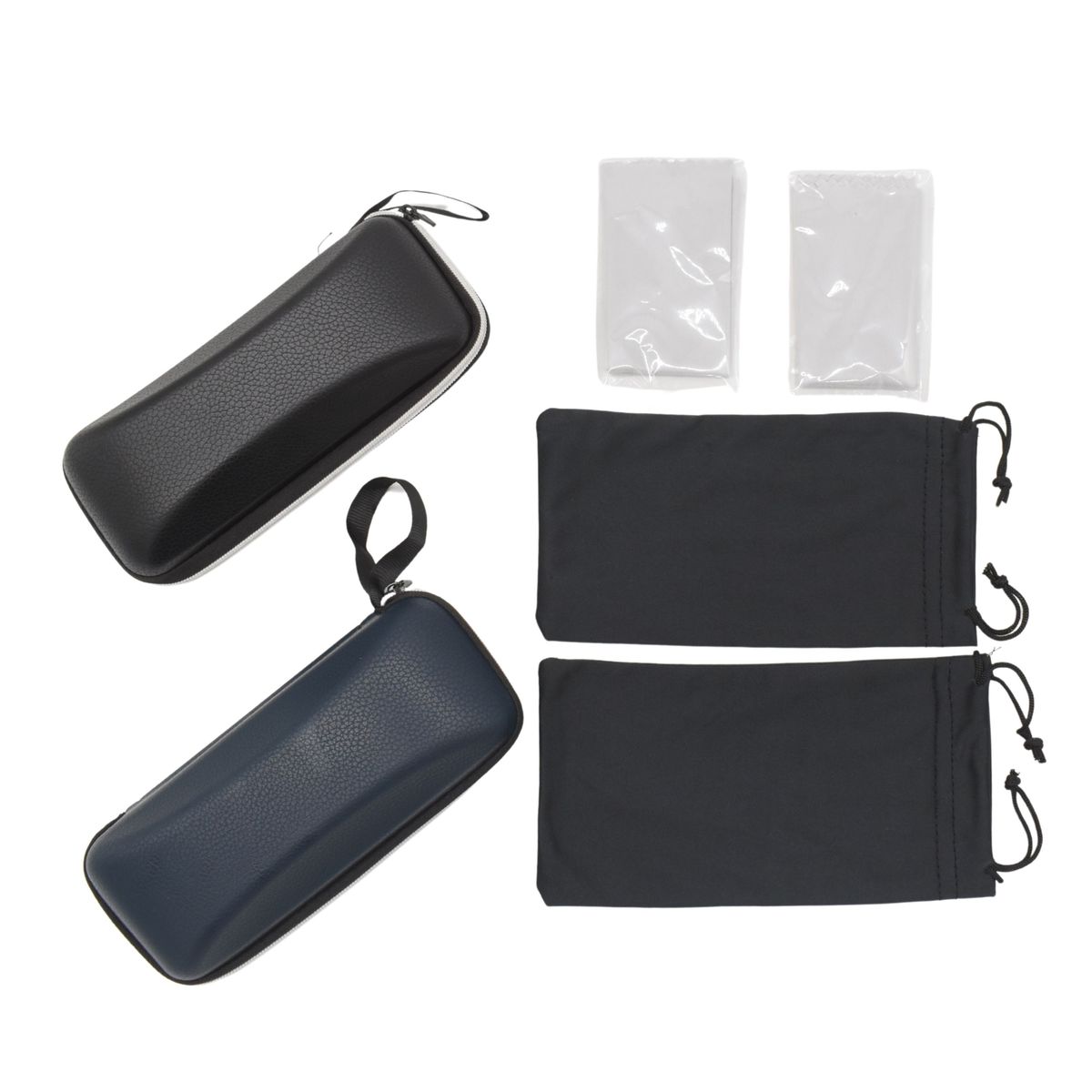 Bestby 2 Pack Eyeglass Cases With Drawstring Pouch & Microfiber Cloth ...