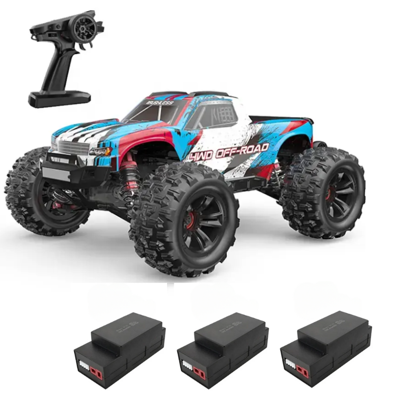 MJX Hyper Go 16208 Brushless 4x4 Monster Truck RC 3S Lipo 3 Battery ...