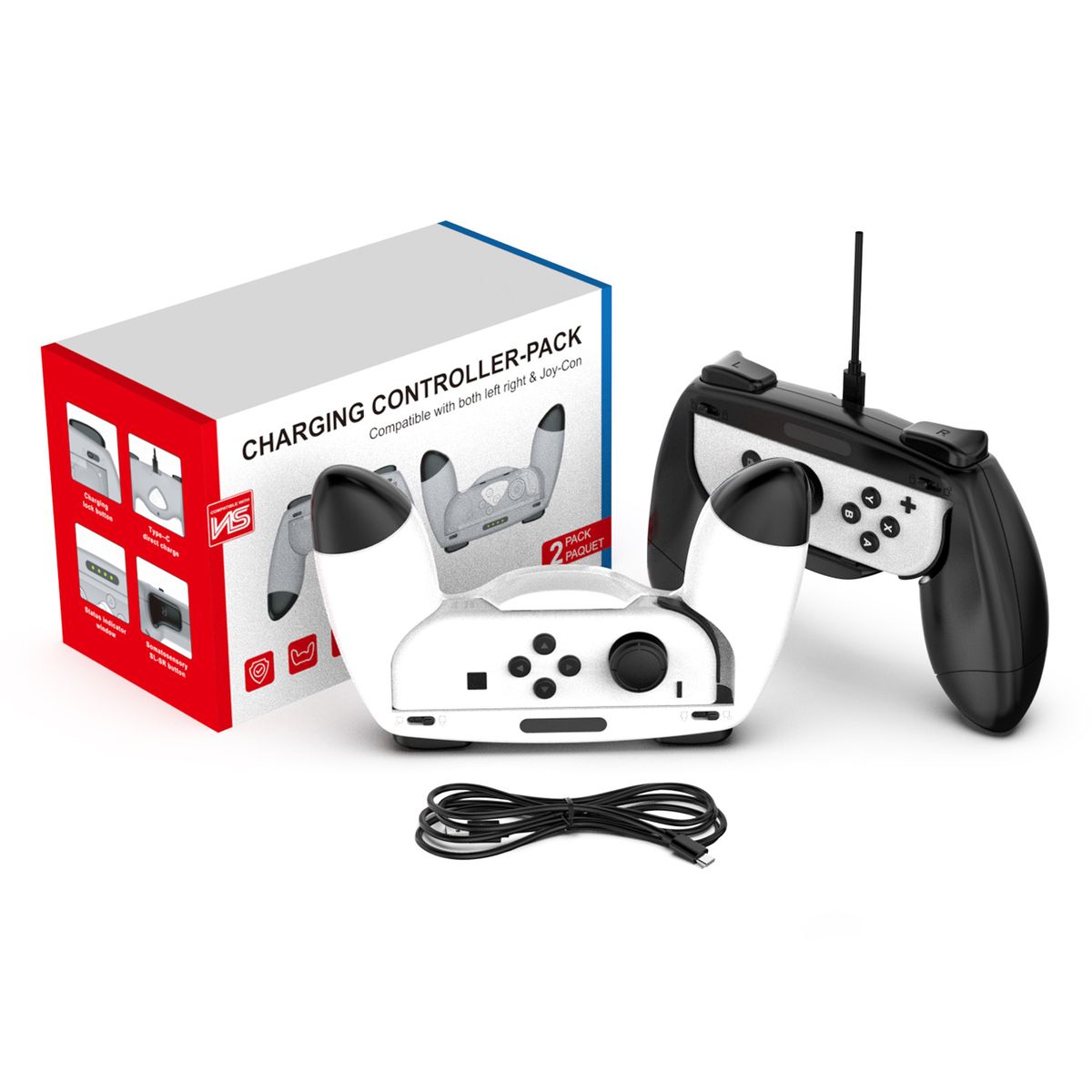 Charging Grip for Joy Con Charging Grip for Nintendo Switch/Switch OLED ...