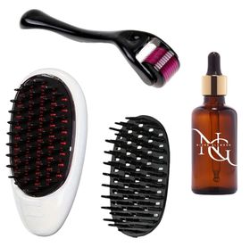 Complete Hair Growth Set - Electric LED Brush, Derma Roller, Niche Hair ...