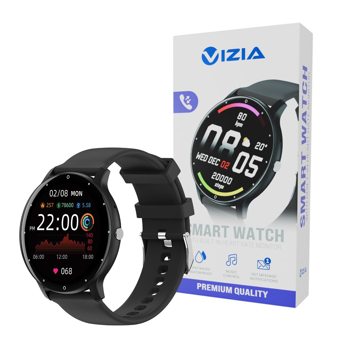 Vizia Strive Series Smartwatch with SOS Emergency & Fitness Tracking ...