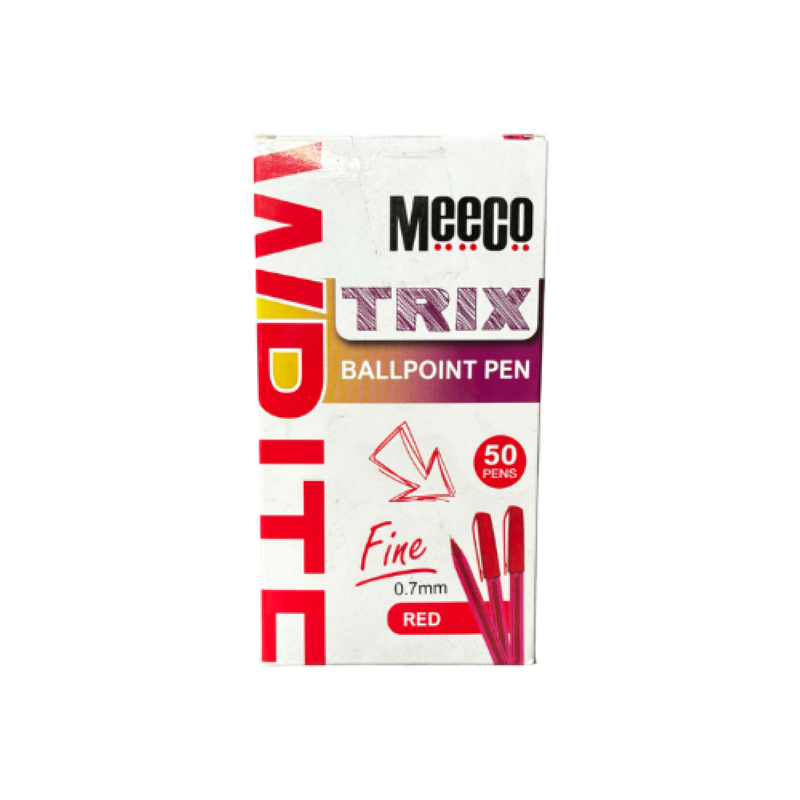 Meeco Trix Ballpoint Pen 0.7mm Red Box of 50 | Shop Today. Get it ...