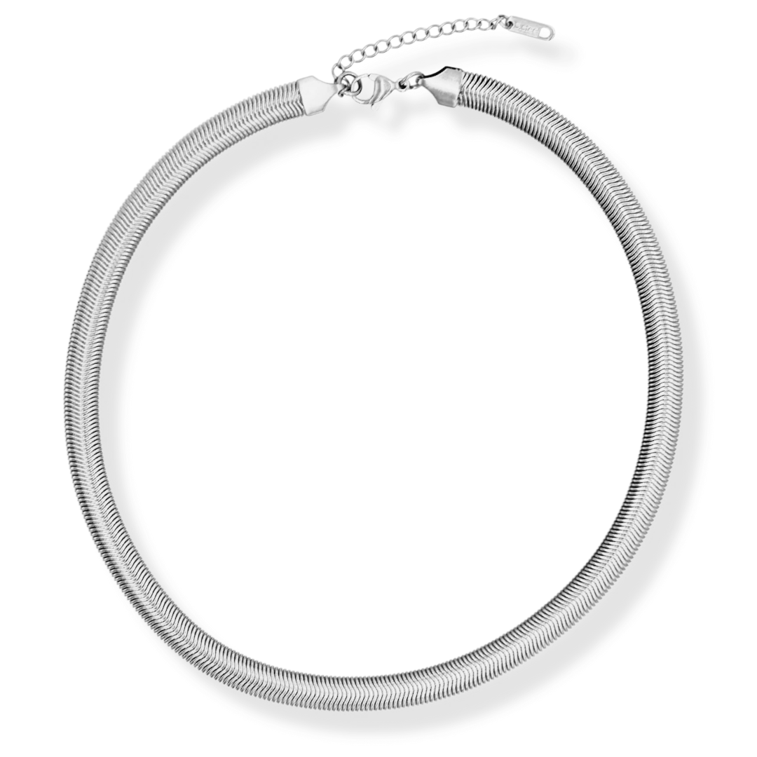 Thick Snake Chain Stainless Steel Silver Necklace | Shop Today. Get it ...