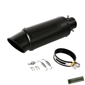 Black Custom Motorcycle Short Exhaust - 60mm | Shop Today. Get it ...