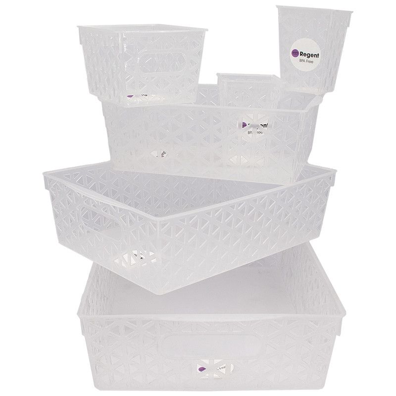 Regent Plastic Venice Basket Clear 6Pce Value Pack (A,A,B,C,D,E ...