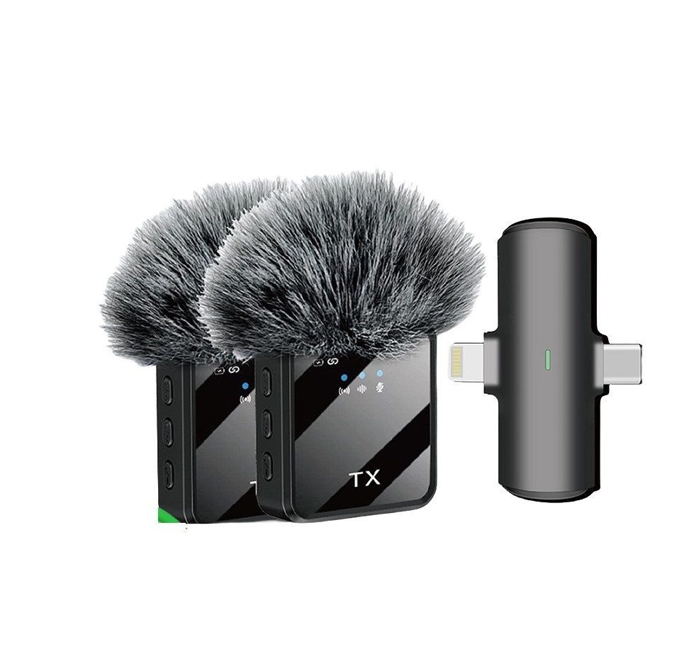 2in1 Wireless Microphone With Furry Square Mark For TikTOK Live ...