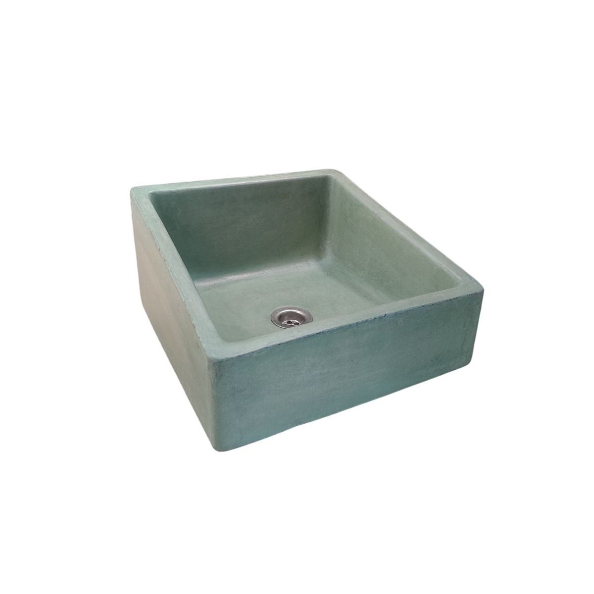 Slanting Pyramid Bespoke Green Concrete Basin/Sink 36x30.5x19.5x11.5cm ...