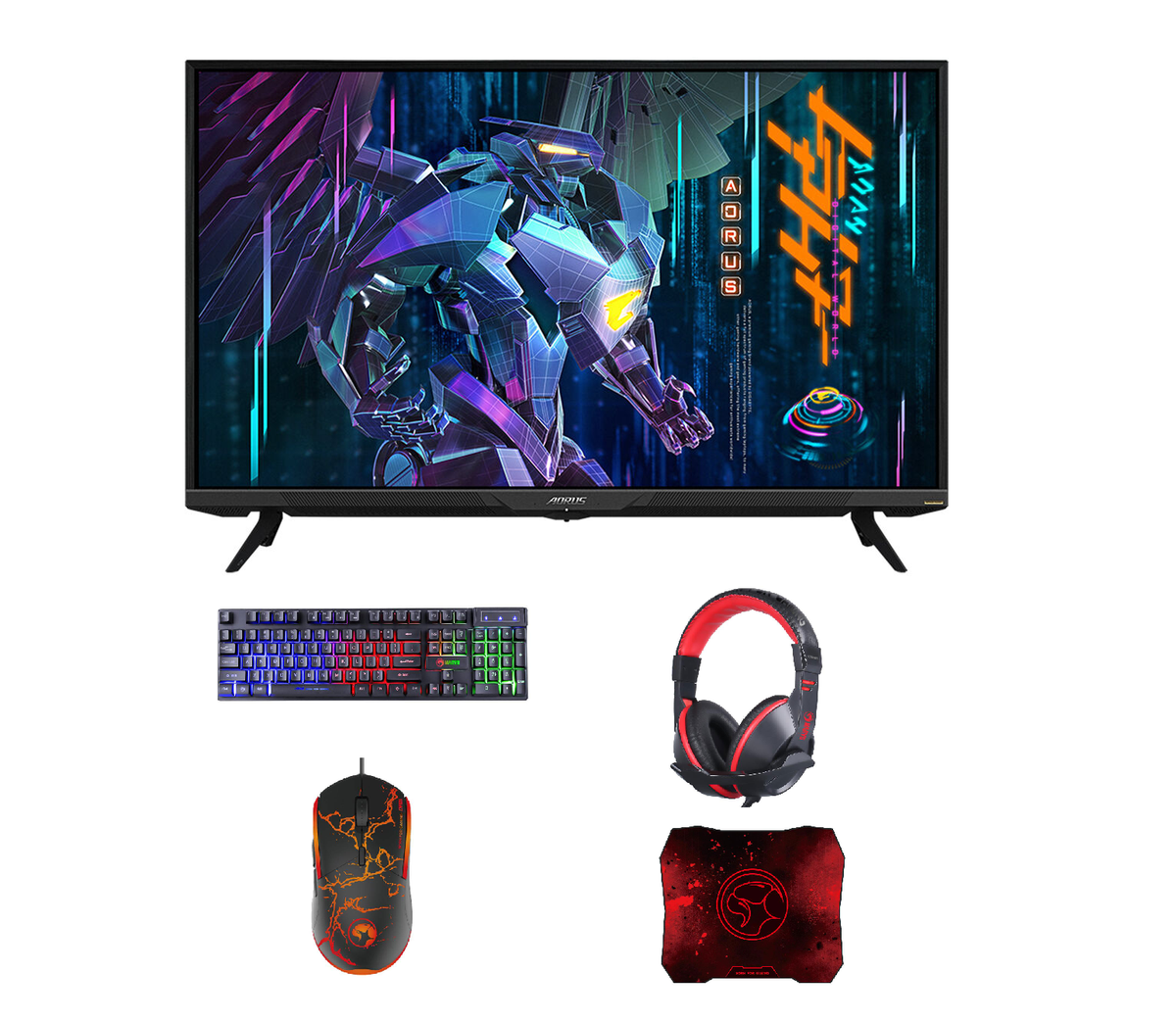 Gigabyte AORUS 43" UltraHD Gaming Desktop Monitor + CS 4-in-1 Gaming ...