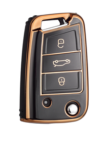 VW Polo TSi/Golf/Tiguan Premium TPU Key Cover - Black And Gold | Shop ...