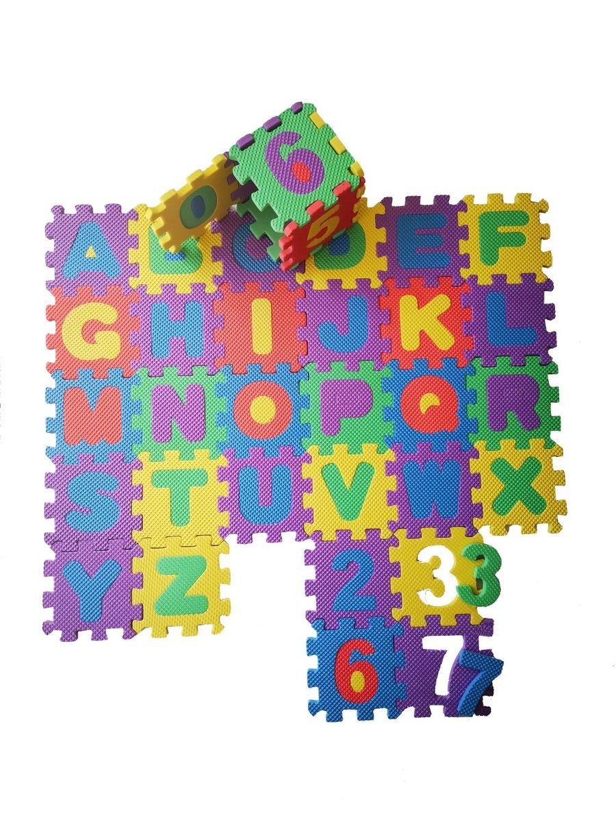 Alphabet & Number Educational EVA Foam Floor Mat - 36 Pieces 49cm x ...