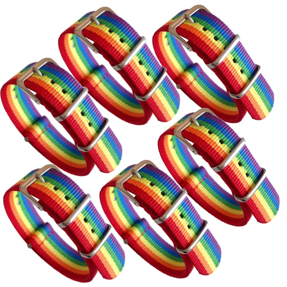 Fashion Pride LGBTQ Adjustable Gender Neutral Strap Bracelet Set of 6 ...