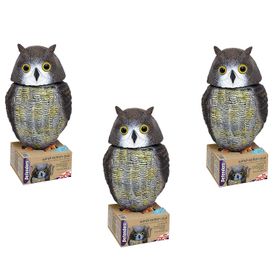 Wind-Action Owl Garden Ornaments Deterrent 40cm (Set of 3) | Shop Today ...