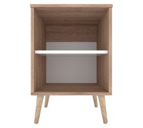 Scandinavian Night Stand - Oak/White (400 x 420 x 620mm) | Shop Today ...