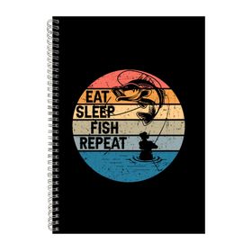 Eat Sleep Fish Repeat Notebook Fishing Gift Idea A4 Notepad 127 | Shop ...