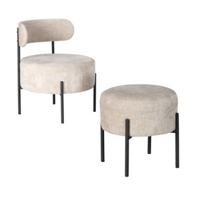 Monroe Upholstered Slipper Chair and Stool | Shop Today. Get it ...