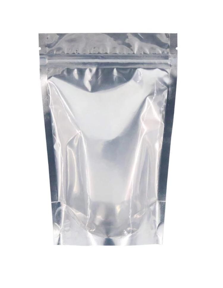 Alupak Metallised Clear/Silver Stand-Up Pouches with Zipper - Pack of ...