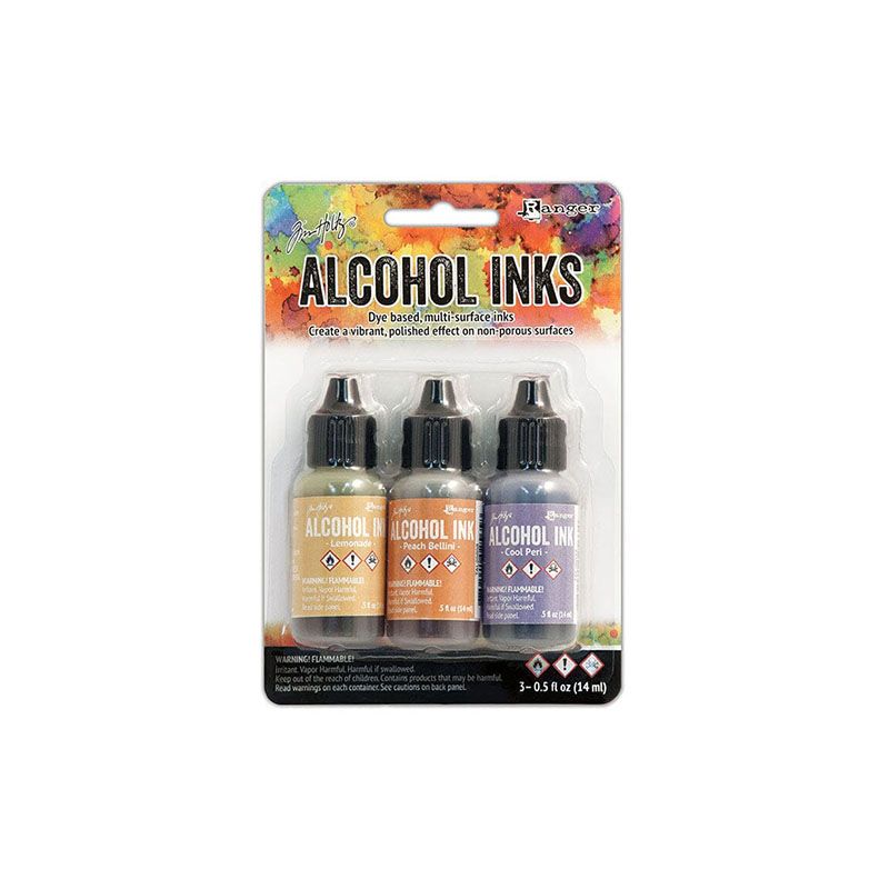 Ranger Alcohol Ink Kit Wildflowers (Lemonade,Peach Bellini,Cool Peri ...