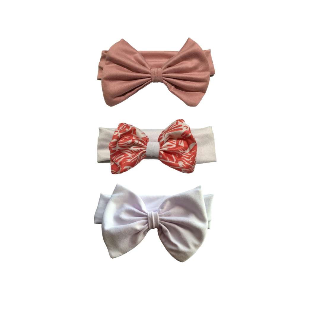 Matching Headbands - 3 Pack - White, Pink & Coral Leaves | Shop Today ...