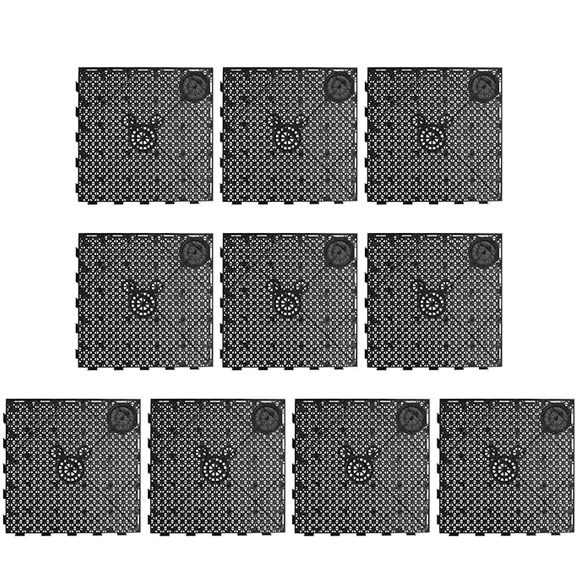 10Pcs Fish Tank Bottom Filtration Plate Black PVC Separation Grid Plate ...