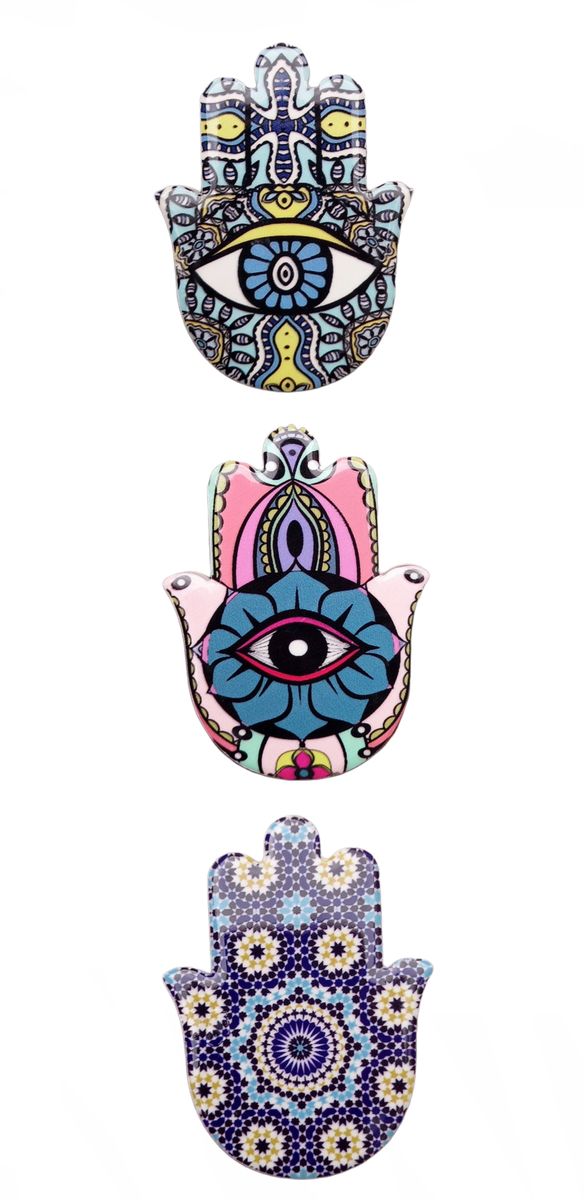 Magnetic Hand of Fatima / Hamsa Ceramic - Set Of 3 | Shop Today. Get it ...