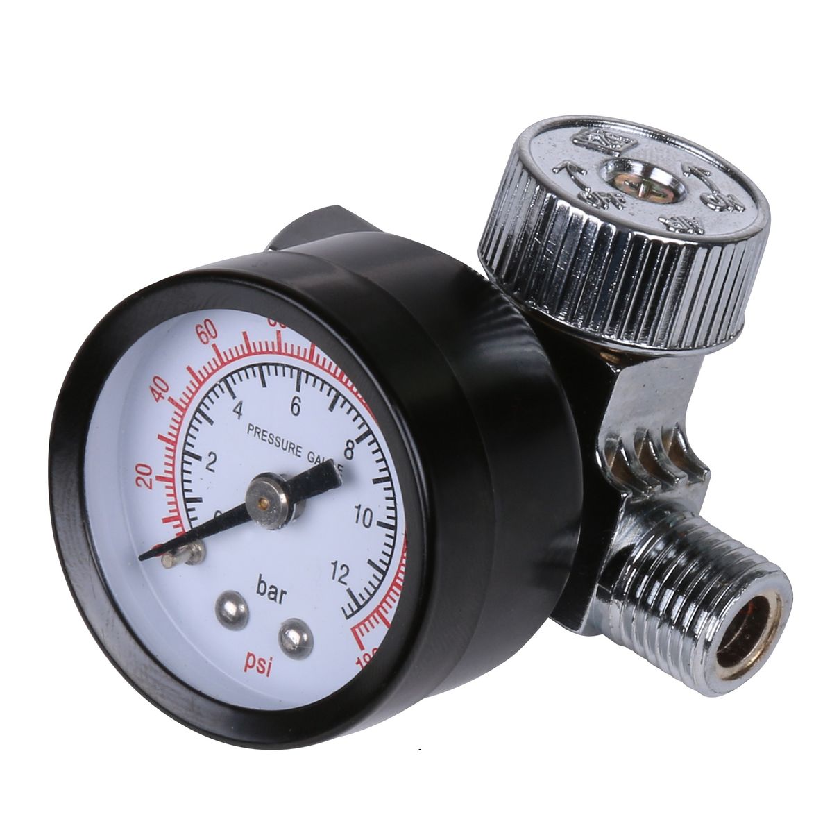 Pressure Regulator with Gauge 1/4" 0.5-10 Bar Adjustable - 4 Pack ...