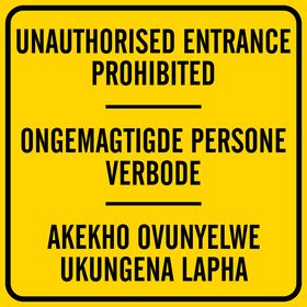 Unauthorised Entrance Prohibited Sign 44x44cm - 2 Pack | Shop Today ...