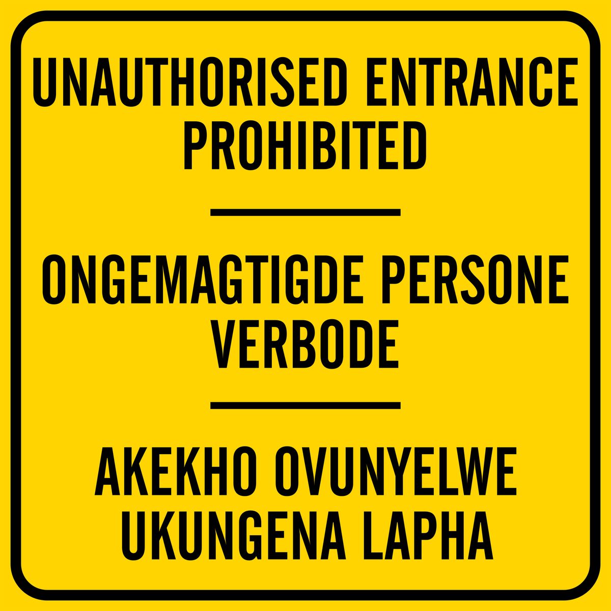 Unauthorised Entrance Prohibited Sign 44x44cm | Shop Today. Get it ...