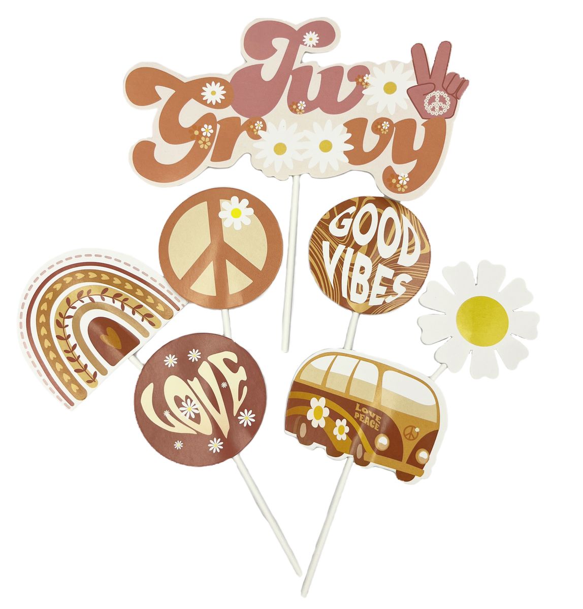 Two Groovy Cake and Cupcake Toppers (Set of 7) | Shop Today. Get it ...