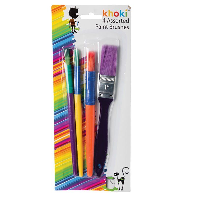 Khoki - Art & Craft - Paint Brushes - Artist - Large - Assorted - 4 ...