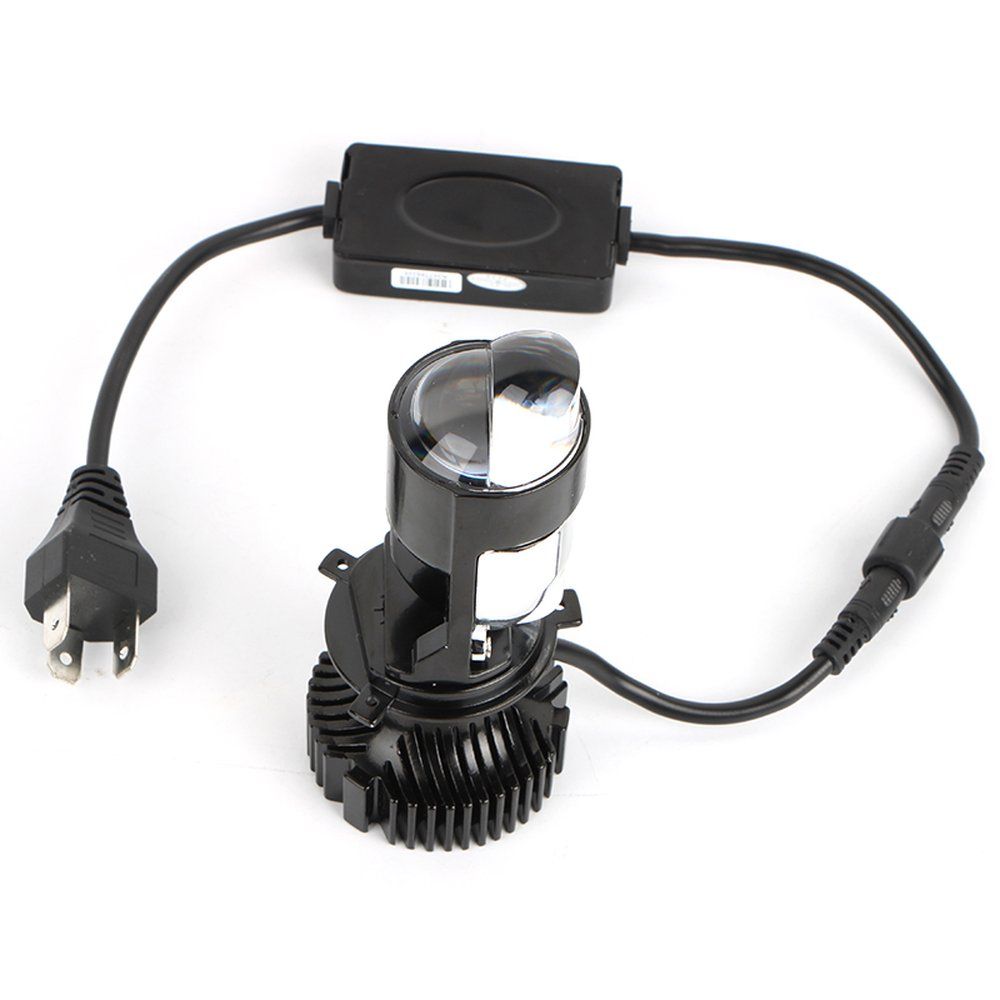 H4 3 Pin LED Ultra Bright Projector Lens 45W Headlight 5500k - 2 Bulbs ...