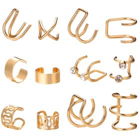 Fashion Clip On Adjustable Wrap Around Cartilage Cuff Earrings Set Of ...