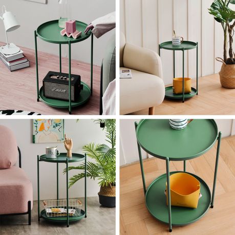 2 Tier Metal Round Side Table with Removable Tray Shop Today. Get it Tomorrow takealot