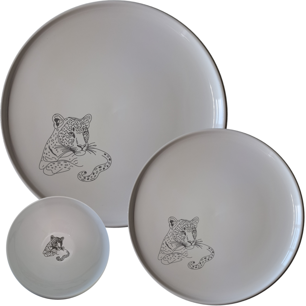 African Big Five Porcelain 12 Piece Dinner Set - Leopard | Shop Today ...