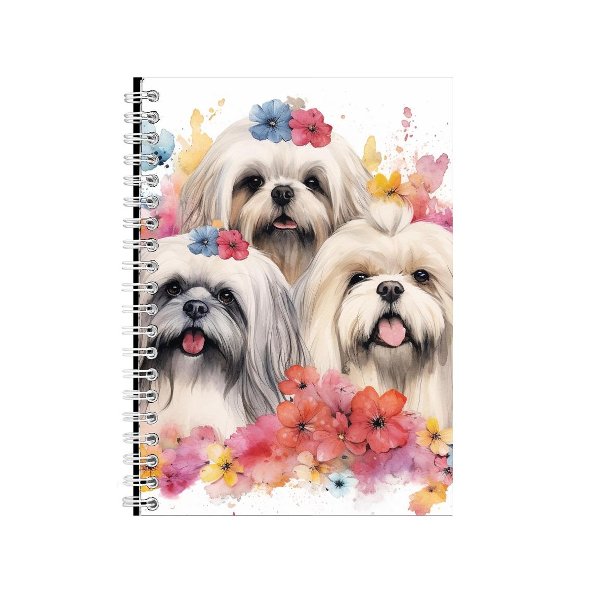 Flower Dogs 38 A5 Notebook Gift Idea Spiral Notepad 200 | Shop Today ...