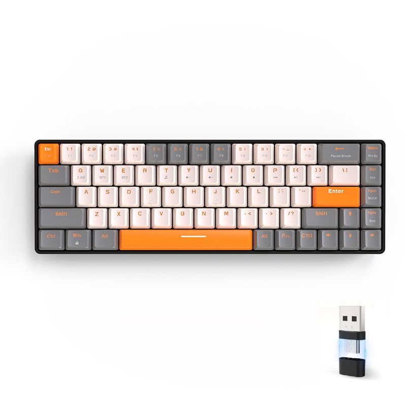 Bluetooth 5.0/2.4Ghz Wireless Hot-Swappable Mechanical Keyboard Grey ...