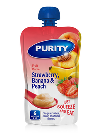 Purity Fruit Puree - Strawberry,Banana & Peach 12x110ml | Shop Today ...