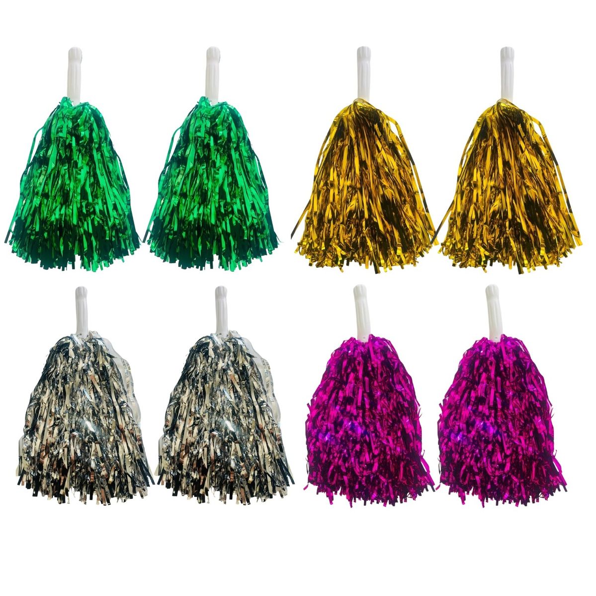 Metallic Foil Cheerleading Pom Poms - Set of 4 | Shop Today. Get it ...