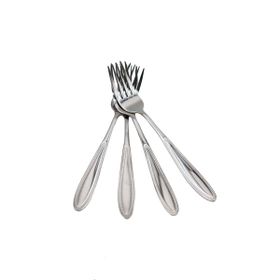 Sole Cook, 4 Piece Tea Fork Set Patterned Design, Silver 15 Cm | Shop ...