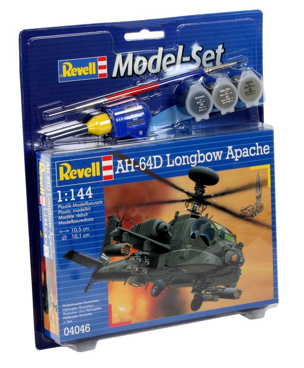 Revell 1/144 AH-64D Longbow Apache Model Kit w/paints, Glue and Brush ...